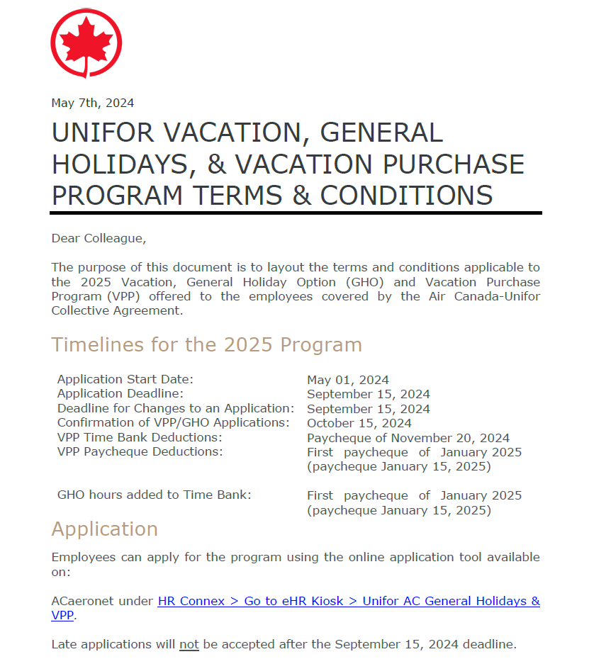 VACATION – YYZ District 301